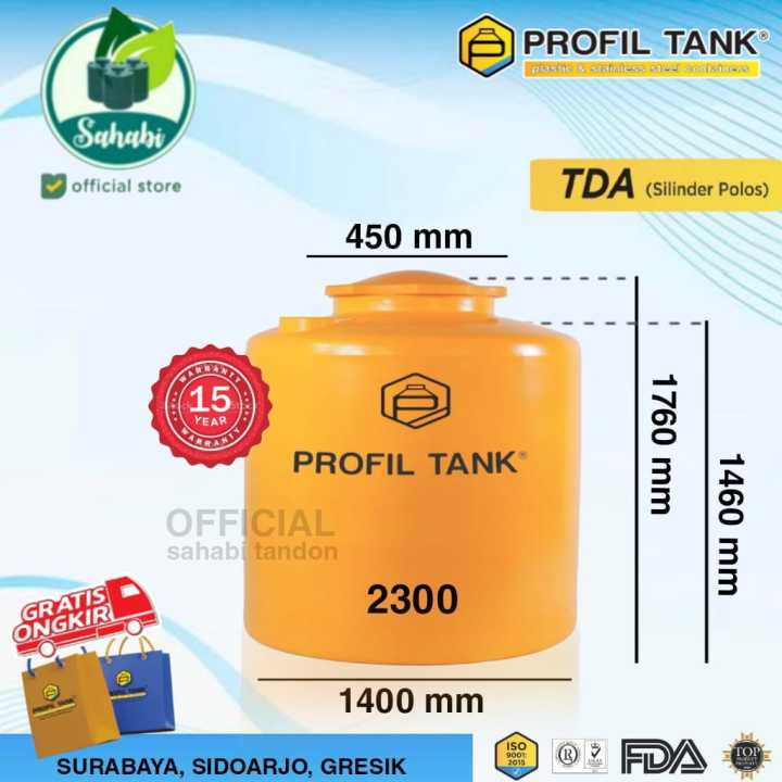 Tandon Air / Tangki Air / Toren Air PROFIL TANK Ukuran 2300 Liter ...