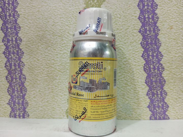 Minyak wangi Arab Sandal Rose ( Misk Putih) kemasan kaleng segel Pabrik ...