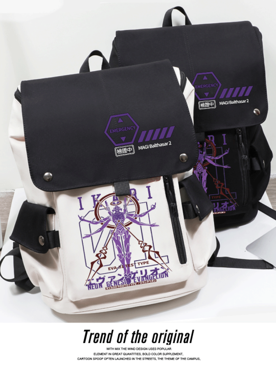 Eva Anime Peripheral Schoolbag Backpack Evangelion Bag Junior High ...