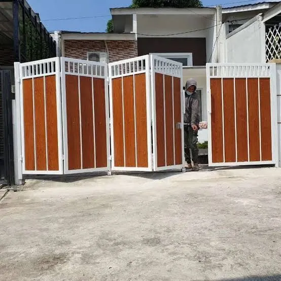 pagar minimalis kombinasi grc motif kayu | Lazada Indonesia