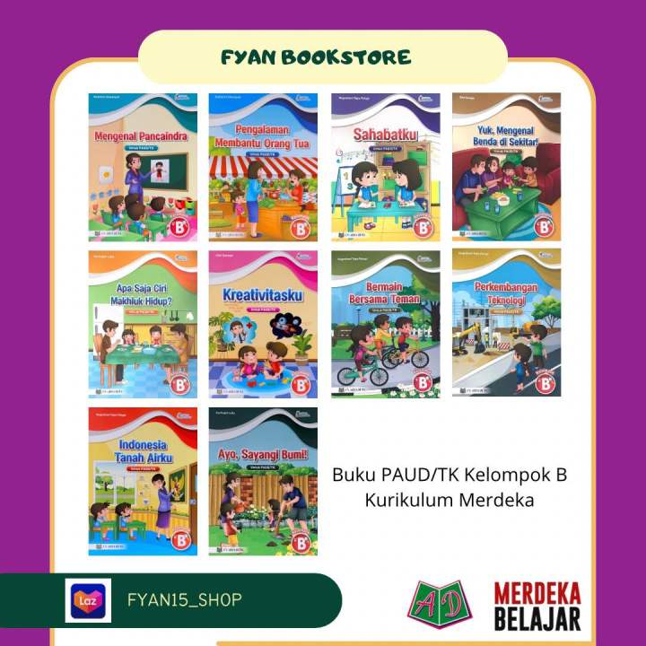 Fyan Book Store: 1 Set (10 Judul) Buku PAUD Kelompok B Pendidikan Anak Usia Dini CV Arya Duta ...