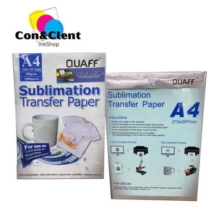 Quaff Sublimation paper a4 size 100pcs/pack OR sublimation transfer ...