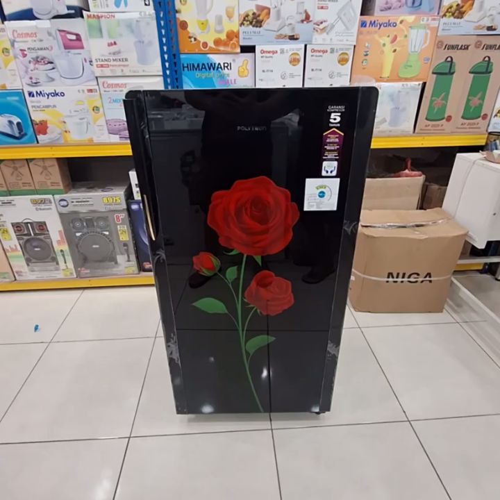 Kulkas 1 Pintu POLYTRON PRA 16 DRX GAGANG BELEZA 160 Liter Pintu Kaca ...