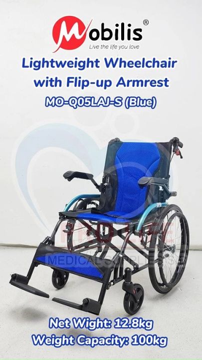 Mobilis 20” Rear Wheel Steel Light Weight Wheelchair MO-Q05LAJ-S (Green ...