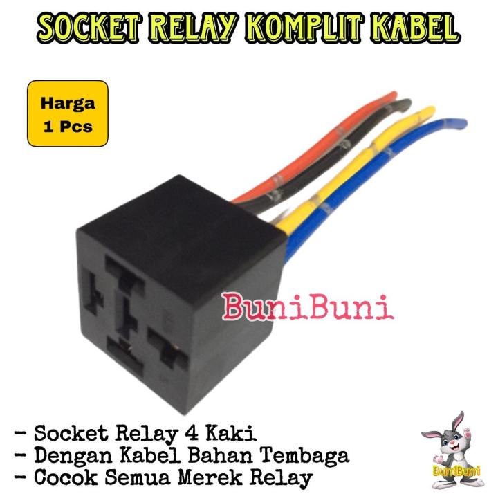 SOCKET RELAY KOTAK KOMPLIT KABEL - Rumah / Soket Relay KOTAK Kaki 4 ...