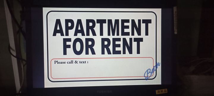 Apartment for rent Signage Signage PVC Plastic (Like ID) 7.8x11 inches ...