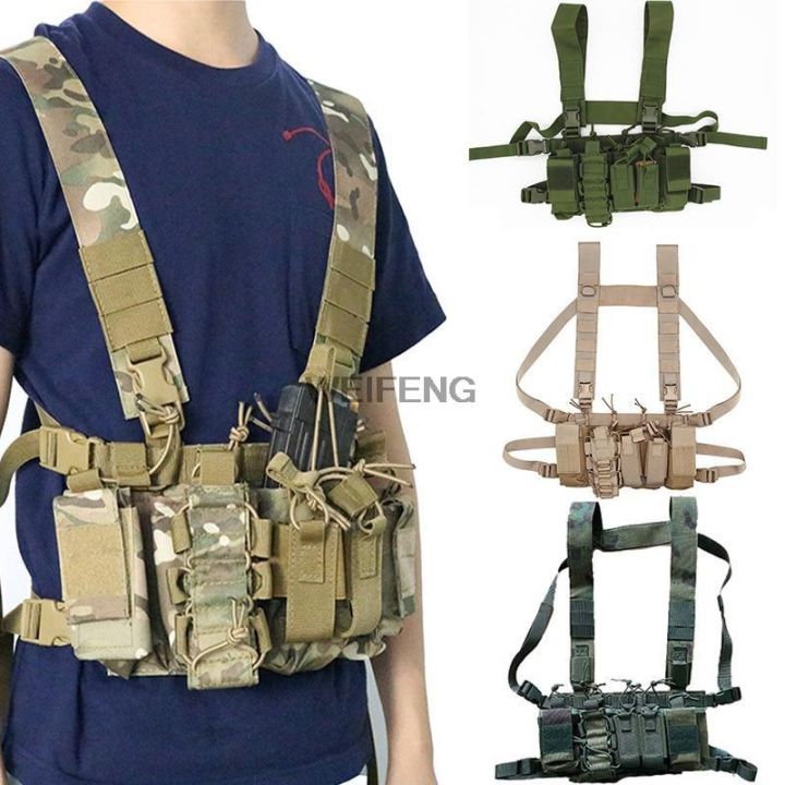 Tactical Chest Rig Bag Molle Airsoft Vest with Magazine Pouch Holster ...