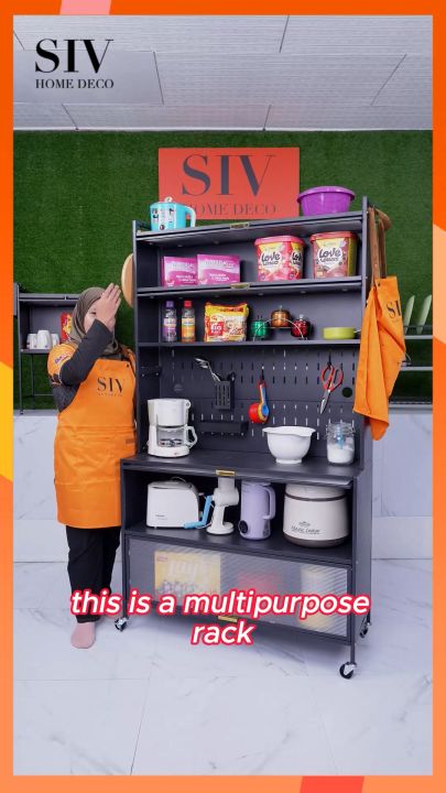 SIV Kitchen Cabinet Rack Shelves Microwave Oven Rak Kitchen Storage ...