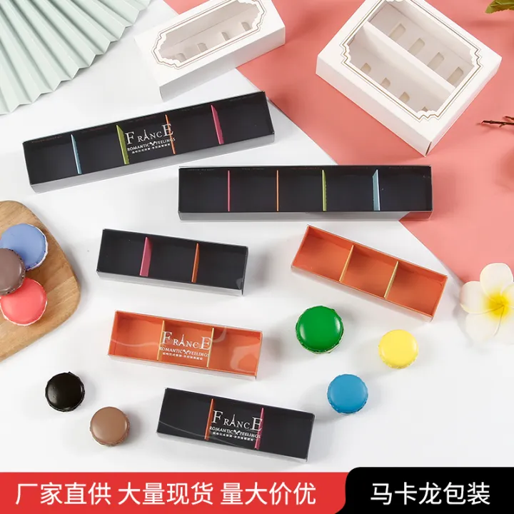 Transparent PET Macaron Packaging Box Drawer Style Baking Pastries ...