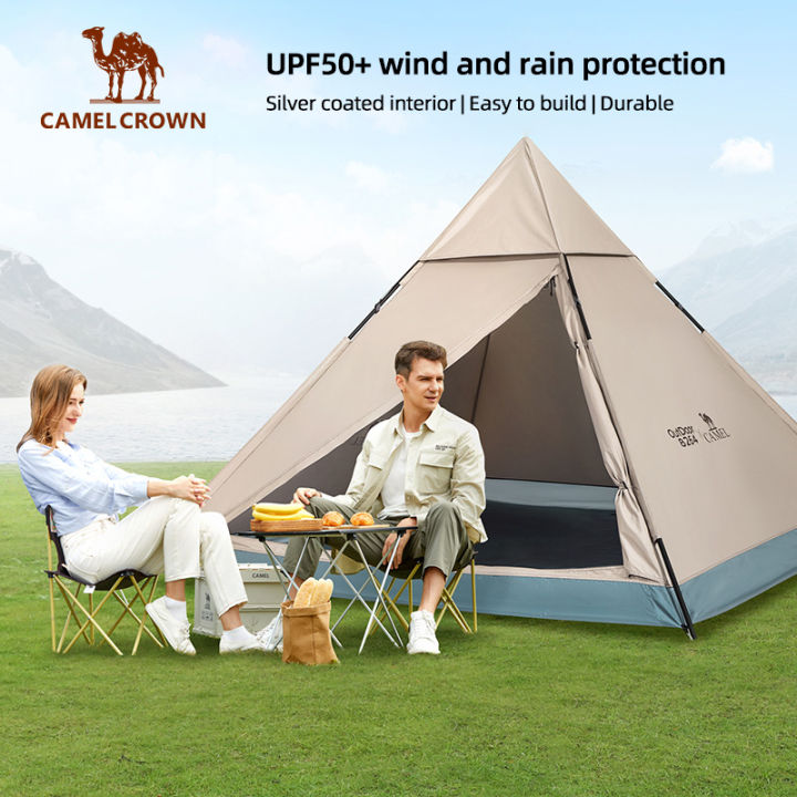 CAMEL CROWN เต็นท์ตั้งแคมป์ 3~4 คน กันแดด แบบพกพา และกันฝน เต็นท์หนา ...