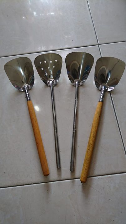 Sodet stainless dan gagang kayu/sepatula | Lazada Indonesia