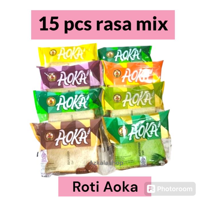 15 pcs roti aoka panggang rasa mix aneka rasa | Lazada Indonesia