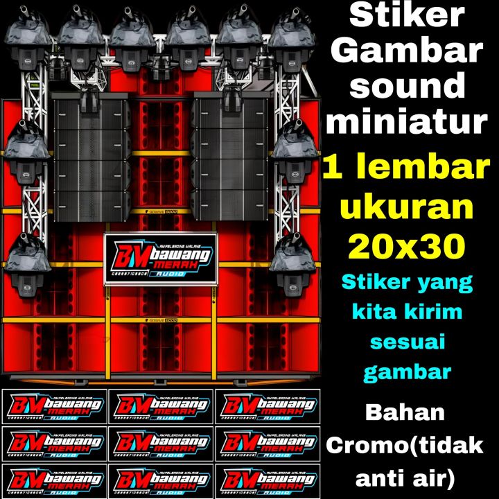STIKER GAMBAR BOX SOUND MINIATUR UKURAN 20X30 BAHAN CROMO(TIDAK ANTI ...