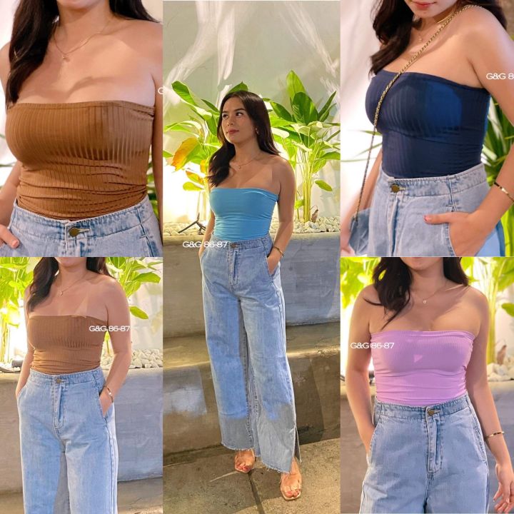 Z Tube Top Knitted Fabric Super Stretchable Freesize up to Med | Lazada PH