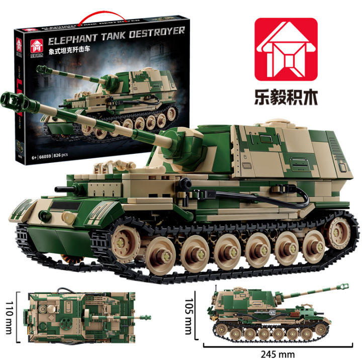World War II Military Model Leopard Tank T-34 Building Blocks Tiger ...
