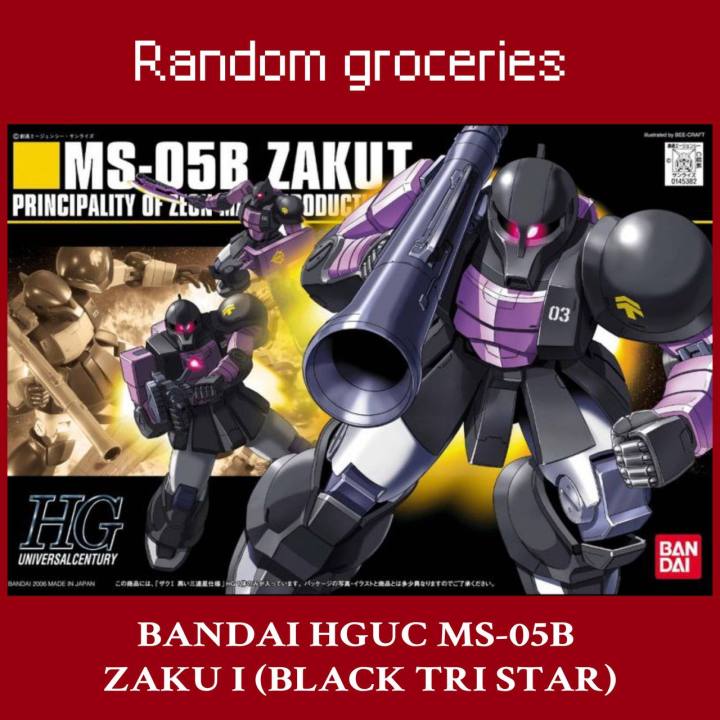 BANDAI HGUC MS-05B ZAKU I GUNDAM (BLACK TRI STAR) | Lazada