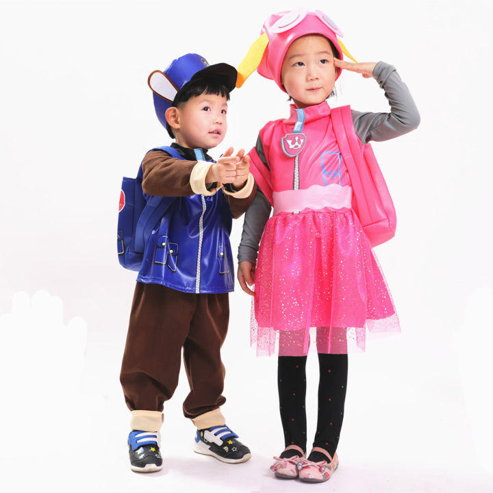 Skye Paw Patrol Costume Cosplay For Kids Boys Girls Pink Dress With ...