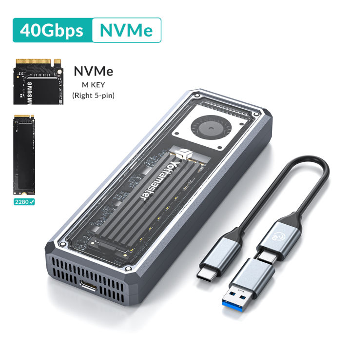 Yottamaster NVMe SSD Enclosure USB4 40Gbps Type C ฮาร์ดไดรฟ์ภายนอก NVMe ...