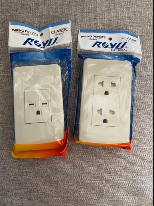 Royu 1gang aircon outlet set royu duplex universal outlet with ground ...