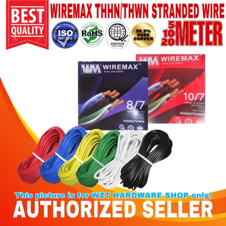 WIREMAX 99.9% PURE COPPER THHN/THWN STRANDED WIRE 10/7- 5.5mm & 8/7 - 8 ...