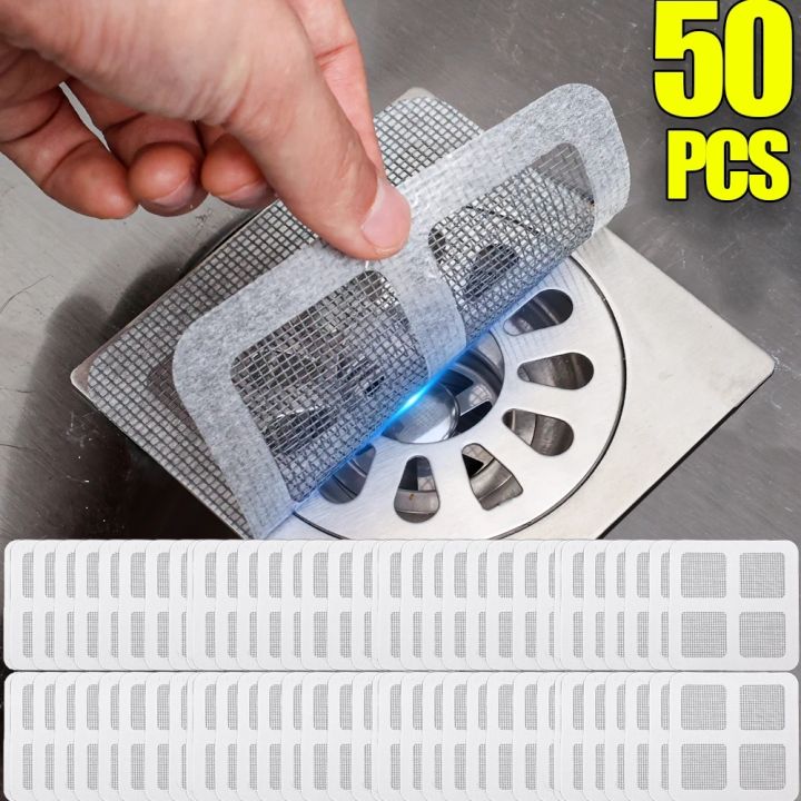 50Pcs Disposable Filter Screen Shower Drain Hair Mesh Shower Drain ...