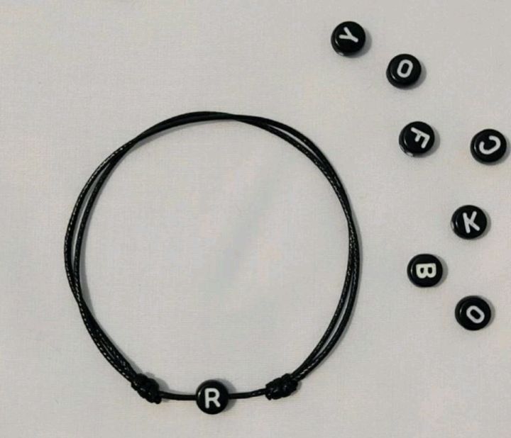 gelang inisial, gelang inisial costum, gelang huruf costum | Lazada ...