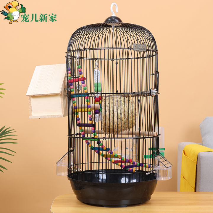 Round Bird Cage Parrot Cage Tiger Skin Xuanfeng Peony Zebra Finch Big ...