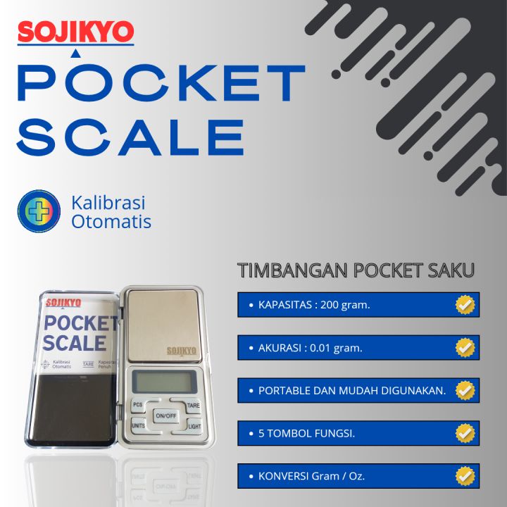 SOJIKYO - Pocket Scale / Timbangan Saku 200 gram & Timbangan Digital Mini Serbaguna 2000 gram ...