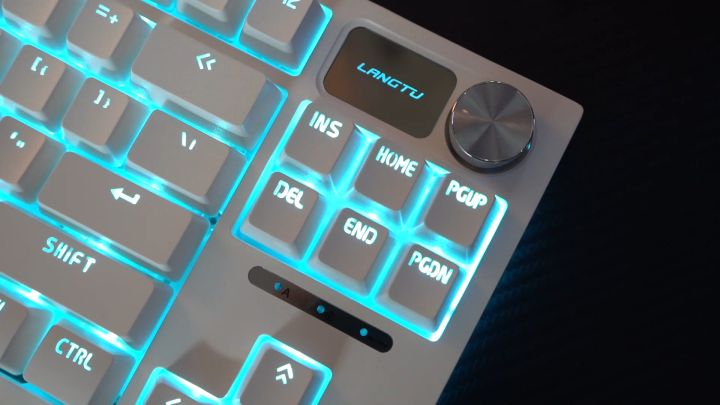 LANGTU LT84 White Mechanical Keyboard Wired LOGO Screen 5Pin ...