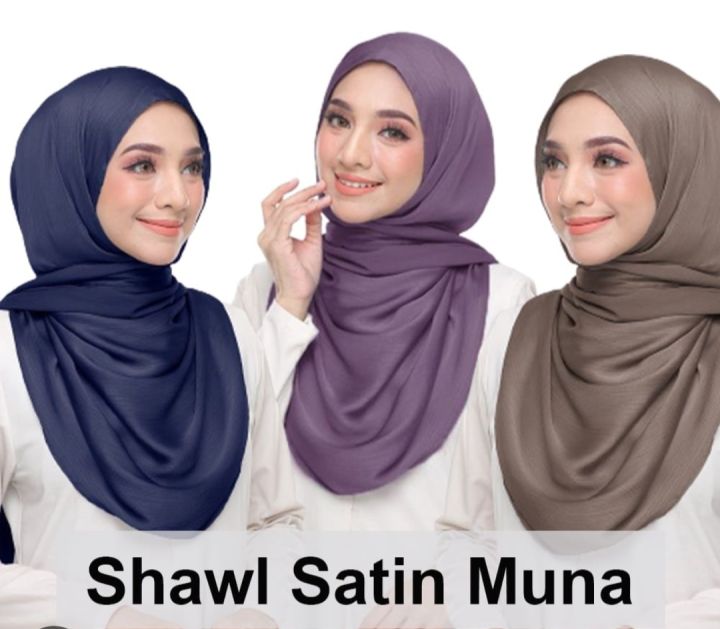 shwl satin muna | Lazada: Buy sell online Hijabs with cheap price | Lazada