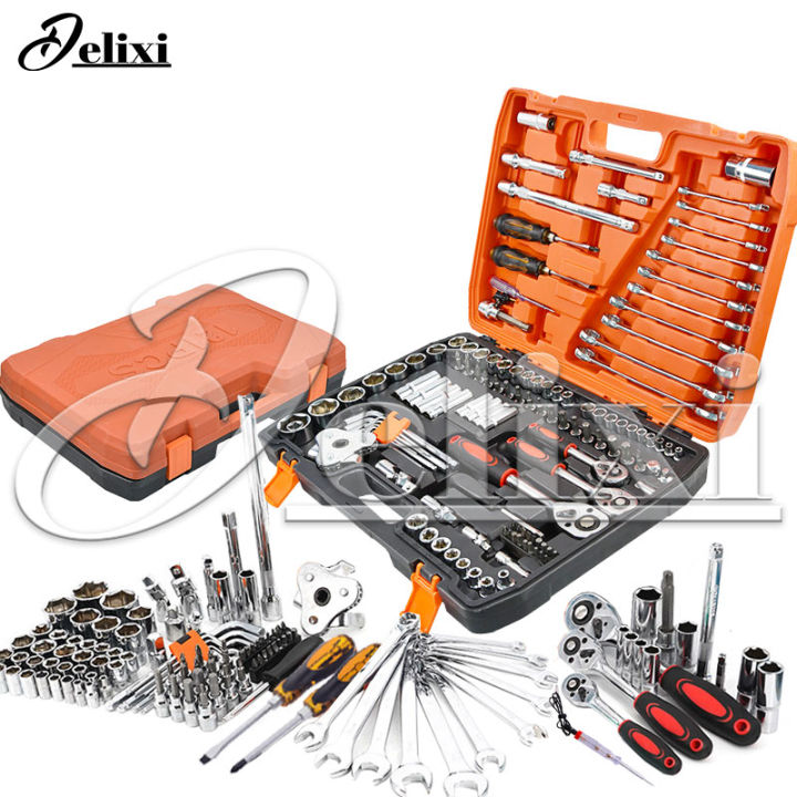 DELIXI ชุดเครื่องมือช่าง ชุดบล็อกประแจ จำนวน 121 pcs Tools Set ชุดเครื่องมือช่างอเนประสงค์ ชุด ...