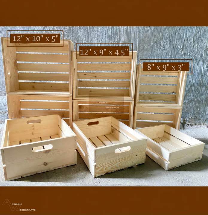 Wooden Stacking Crates (Small, Medium, Large) | Lazada PH
