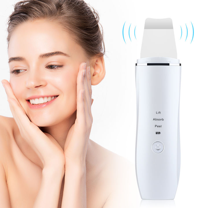 Ultrasonic Facial Skin Scrubber Electric Acne Blackhead Remover 4 Modes ...