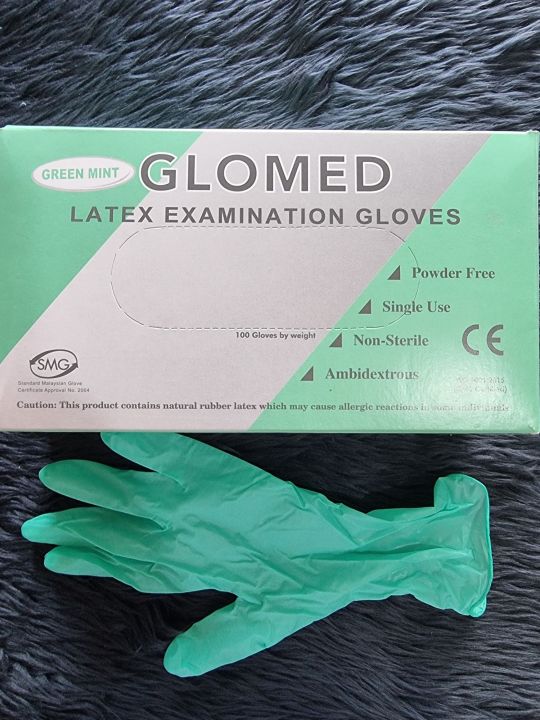 Glomed Latex Examination Gloves Mint Xs, Small and Medium | Lazada PH