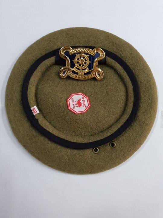 Baret Camel Pol pp Kupu Mika Dan Emblem | Baret Camel Army | Topi Baret ...
