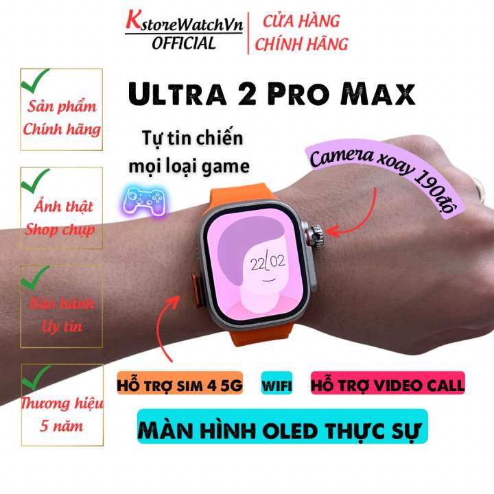 Đồng Hồ Thông Minh Lắp Sim 5G Ultra 2 Pro Max Màn Hình Amoled Siêu Tràn ...