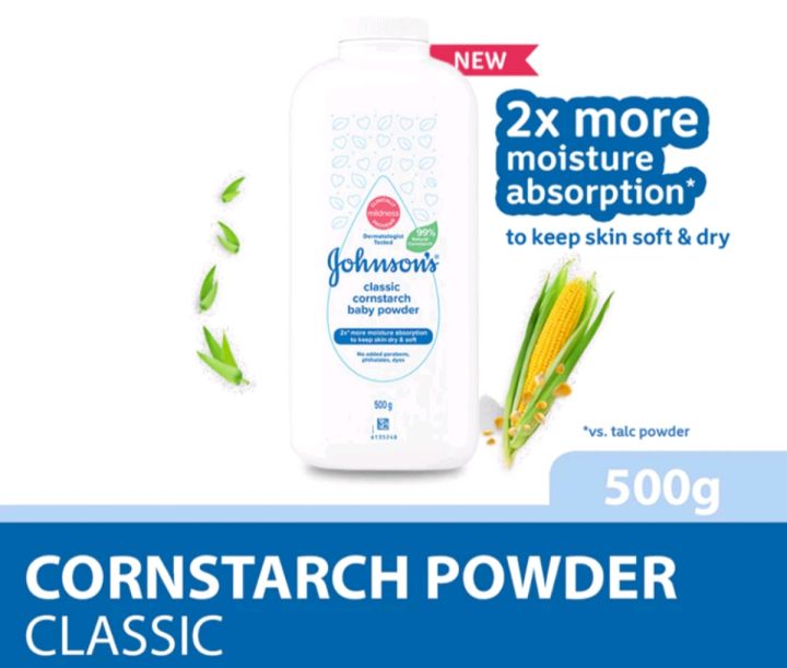 Johnson Cornstarch Classic Baby Powder (500g) Expiry 2026 | Lazada ...