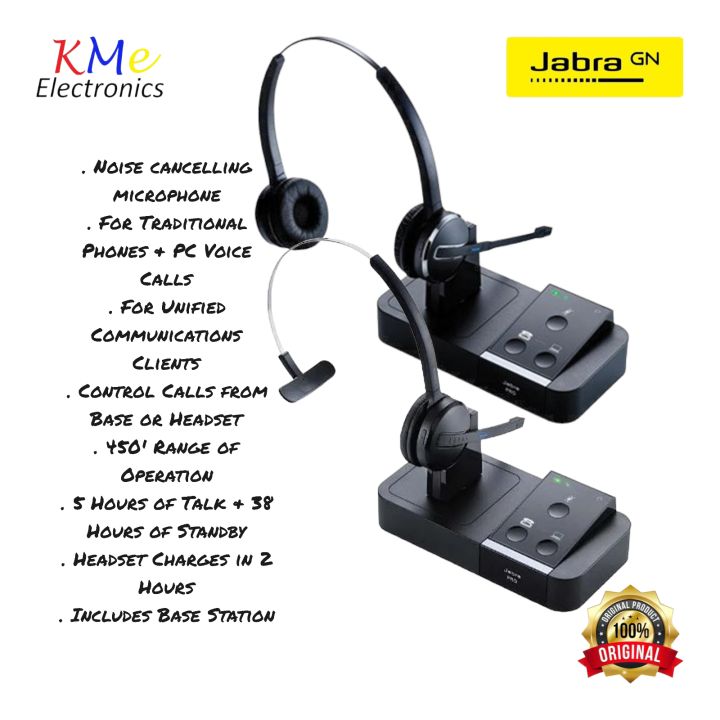 Original Jabra Pro 9450 Professional Wireless UC Headset - With Noise ...
