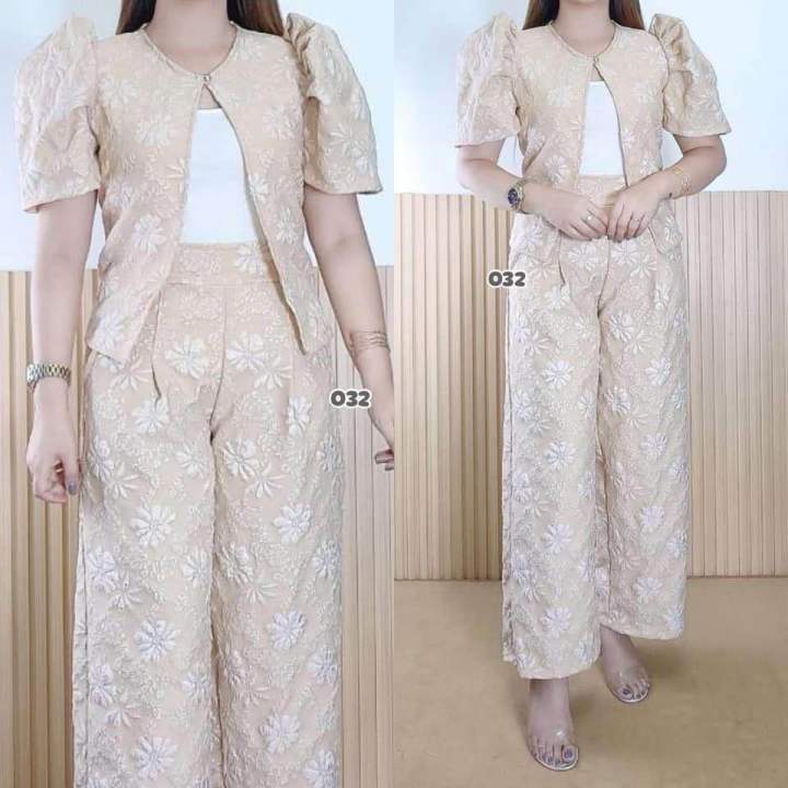 Filipiniana Bolero Terno Pants Casual & Formal Coords For Women | Lazada PH