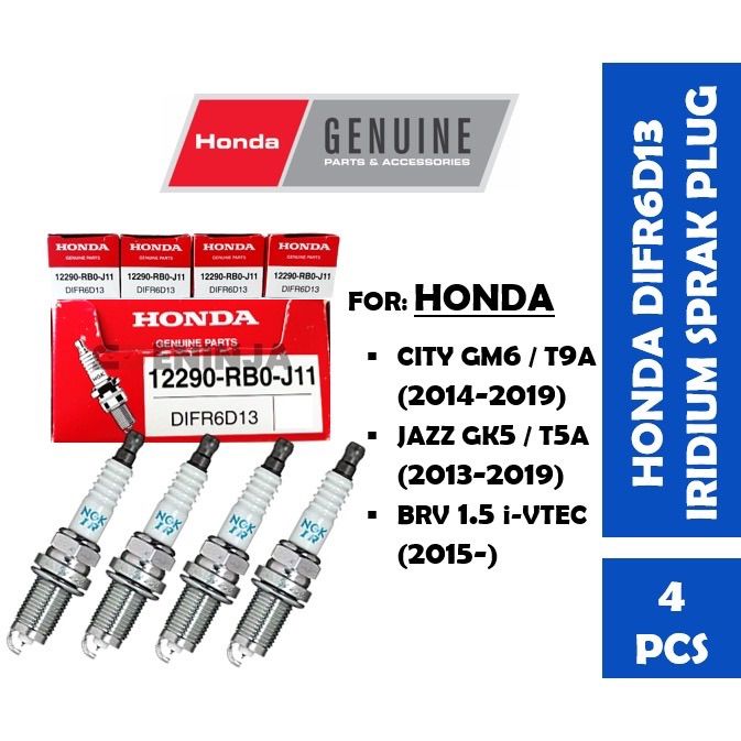 【READY STOCK】HONDA NGK DIFR6D13 Iridium Spark Plug For Honda City GM6 T9A / Honda Jazz GK5 T5A ...