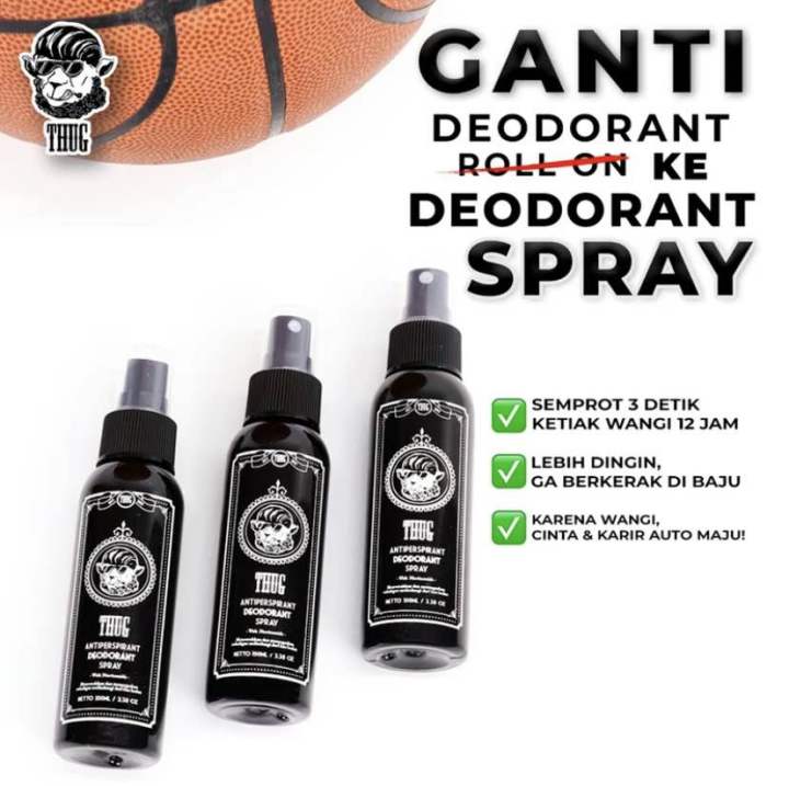 VIRAL TIKTOK!!! THUG Deodorant Spray Cool Penghilang Bau Badan Bau ...