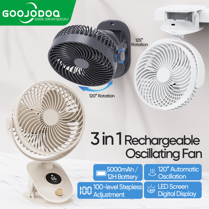 GOOJODOQ Mini Fan 5000mAh Clip Fan Adjustment High-speed Table Fan ...
