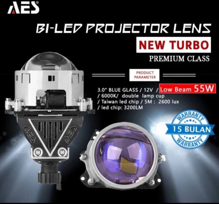 Projector Biled GEN 2 TURBO AES 3.0 INCHI Bluefirm dual Chip Led 55 W ...