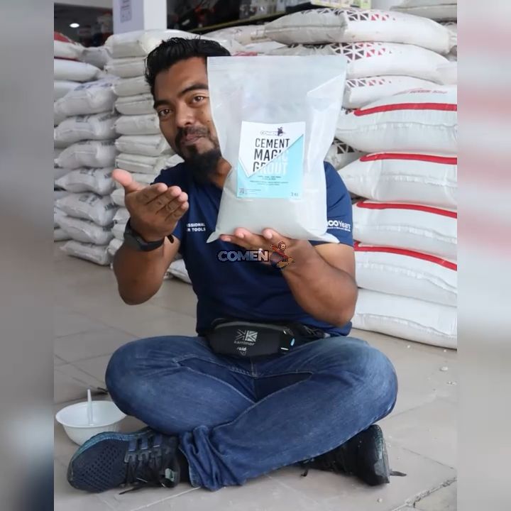 COMEN Cement Magic Grout 3KG (3 Bag) Ready Mix Fiber Concrete Cement ...
