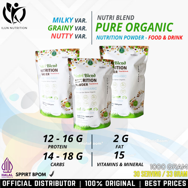 NUTRIBLEND Susu Nutrisi Tinggi Protein & Rendah Lemak - 1000 gr 2.2lbs ...
