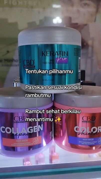 CBD Hair Mask Collagen Keratin Color Pink 250gr 500gr Masker Treatment ...