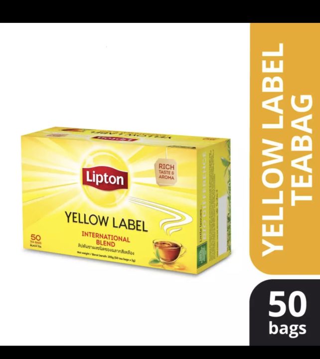 Lipton Yellow Label Black Tea 50 Tea Bags x 2g (100g) | Lazada PH