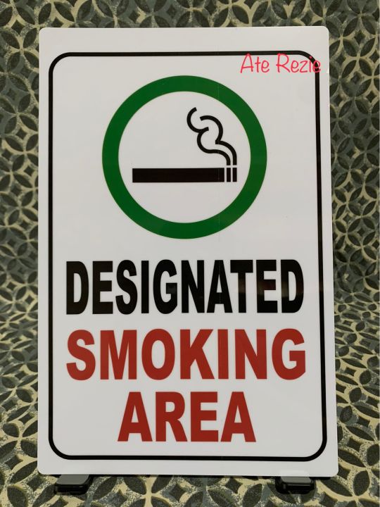 DESIGNATED SMOKING AREA PVC Wall Signage 7.8x11 inches | Lazada PH