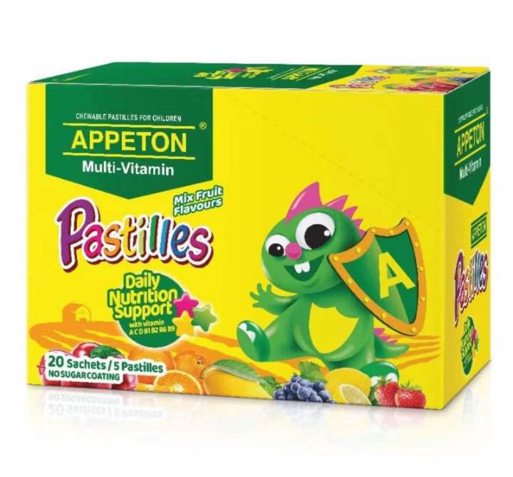 APPETON PASTILLES MULTIVITAMIN MIX FRUIT FLAVOURS (1 PACK/20 SACHET ...