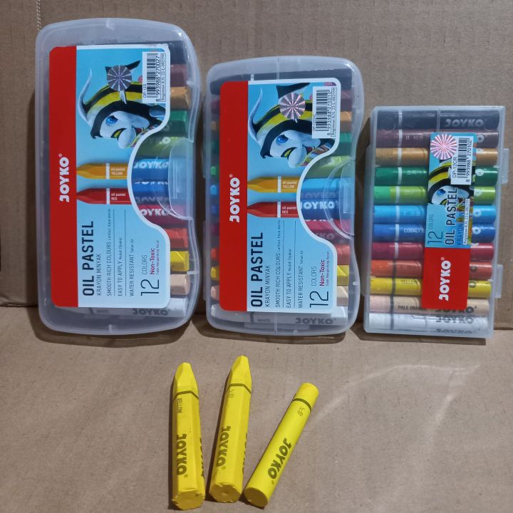 1 Pak Crayon Minyak Oil Pastel 12 Warna Joyko Krayon | Lazada Indonesia